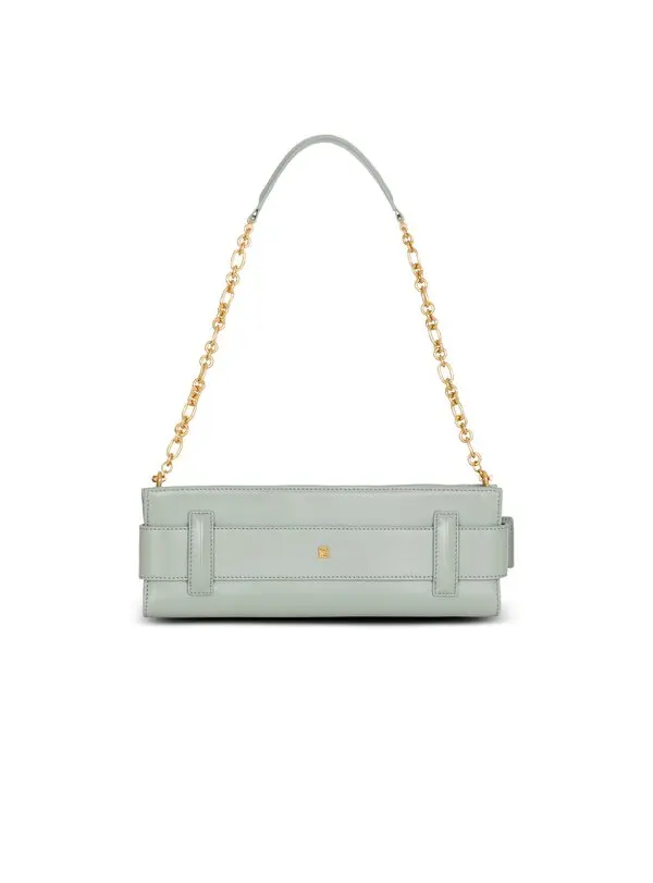 Balmain Anthem Buckle Chain Clutch Bag - Green