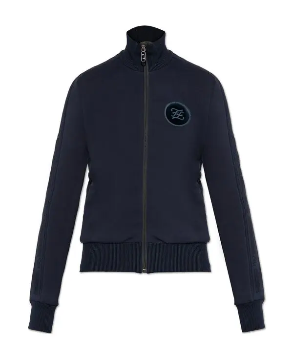 Fendi Logo Patch Track Jacket - Black