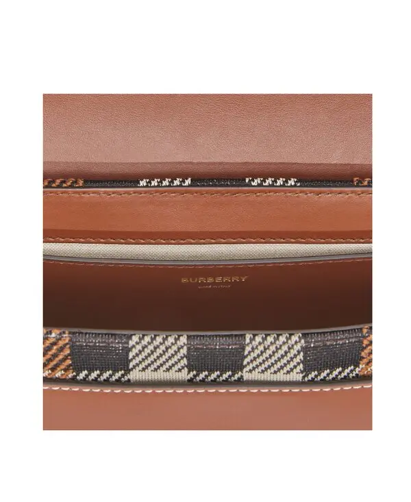 Burberry Note Knitted Check Pattern Crossbody Bag - Brown