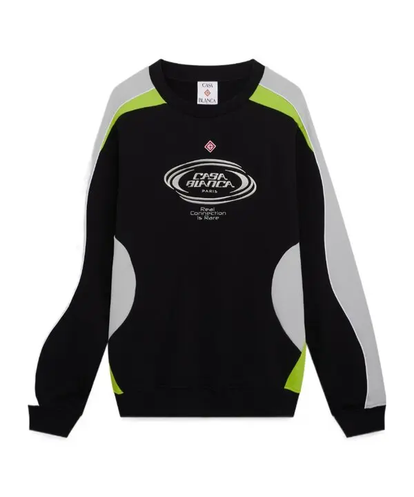 Casablanca Color-block Logo-print Sweatshirt - Black/gray/lime