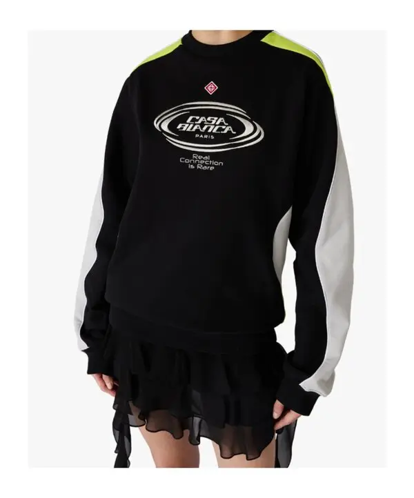 Casablanca Color-block Logo-print Sweatshirt - Black/gray/lime