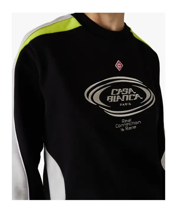 Casablanca Color-block Logo-print Sweatshirt - Black/gray/lime