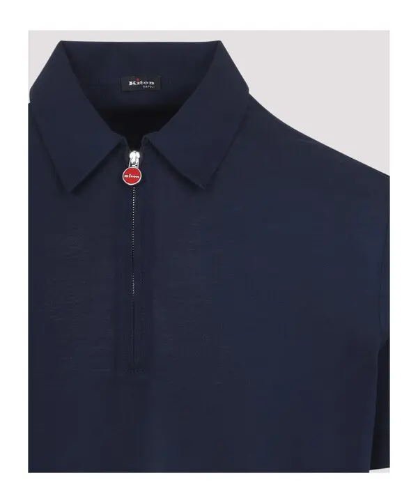 Kiton Half Zip Polo Shirt - Black