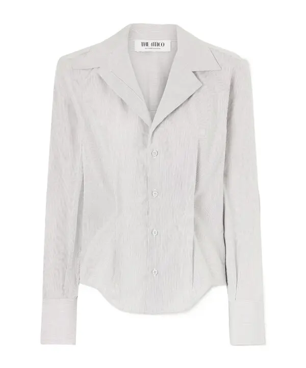 Attico Checked Cotton-poplin Shirt - White