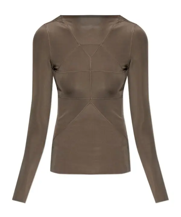 Rick Owens Fitted Panelled Long Sleeve Top - Grey