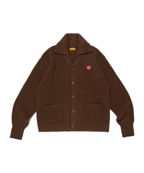 HUMAN MADE Heart Patch Wool Cardigan - Brown