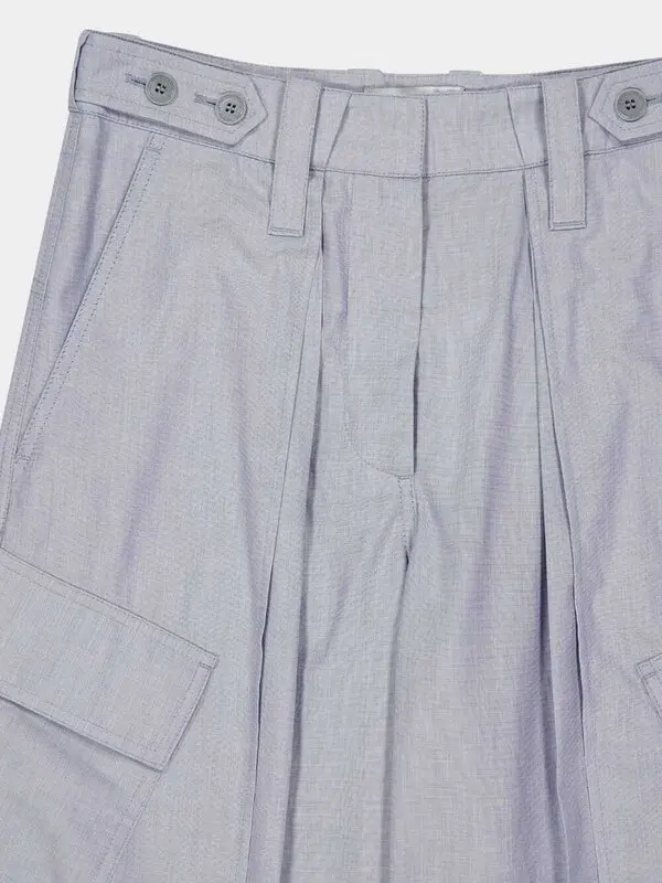 Stella McCartney Layered Chambray Cargo Trousers - Blue-gray