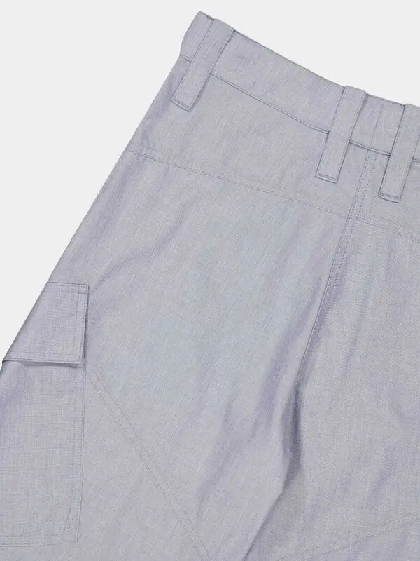 Stella McCartney Layered Chambray Cargo Trousers - Blue-gray