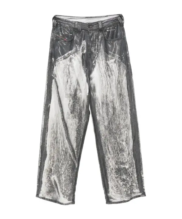 DIESEL® 1997 D-enim-m Logo-patch Trousers - Gray