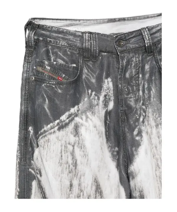 DIESEL® 1997 D-enim-m Logo-patch Trousers - Gray