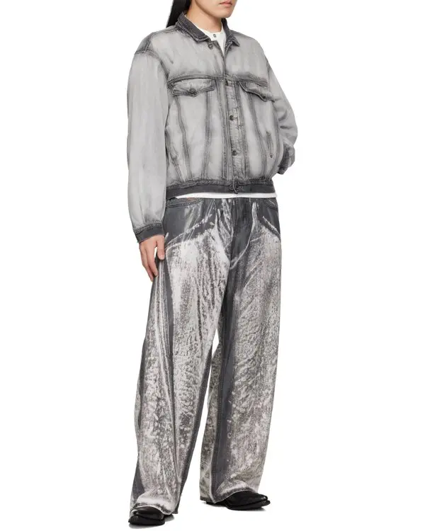 DIESEL® 1997 D-enim-m Logo-patch Trousers - Gray