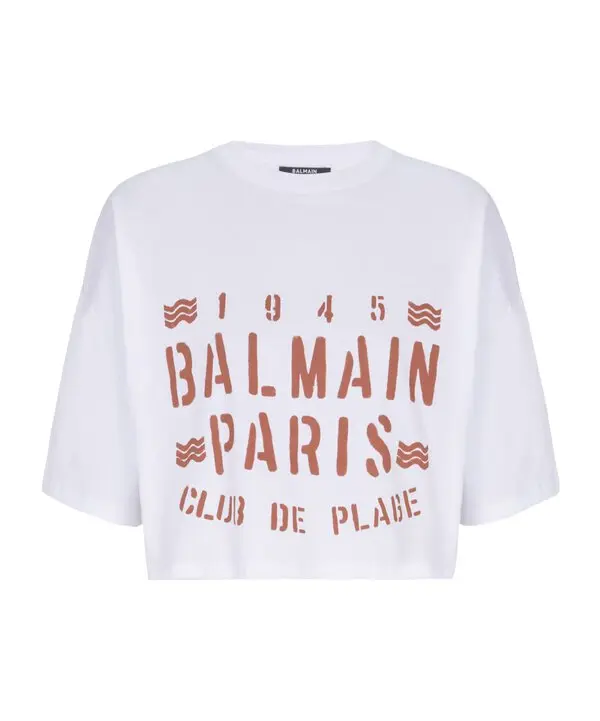 Balmain Cropped Logo T-shirt - White