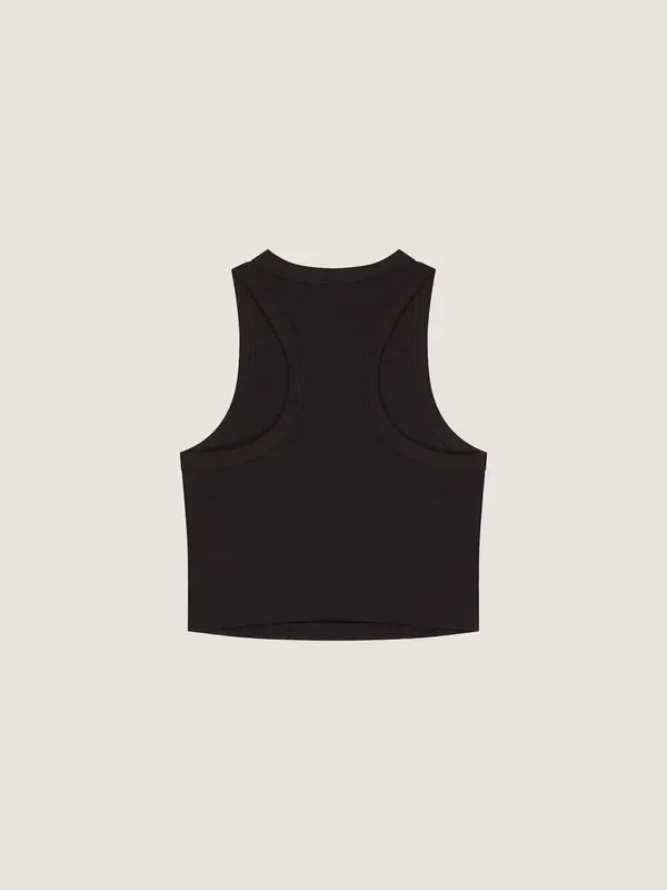 Givenchy Paris Logo Detailed Cropped Tank Top - Black