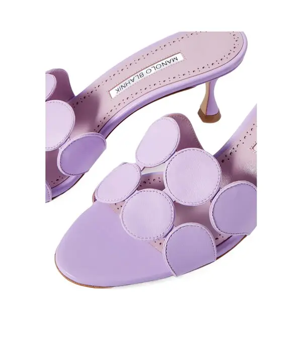 Manolo Blahnik Leather Mules - Purple