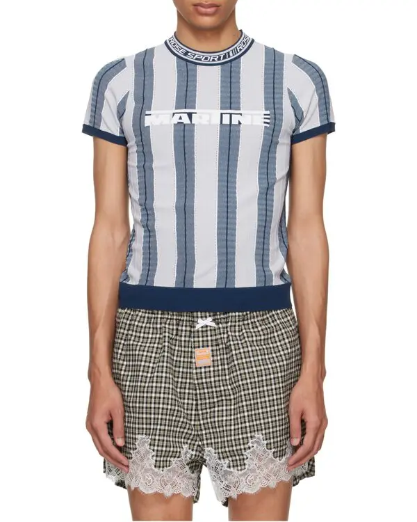 Martine Rose Striped Cropped T-shirt - Multicolor