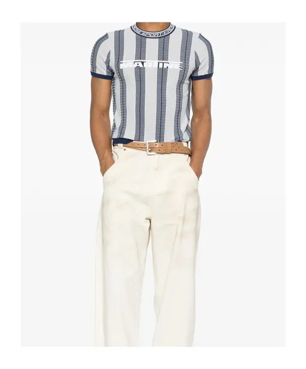 Martine Rose Striped Cropped T-shirt - Multicolor