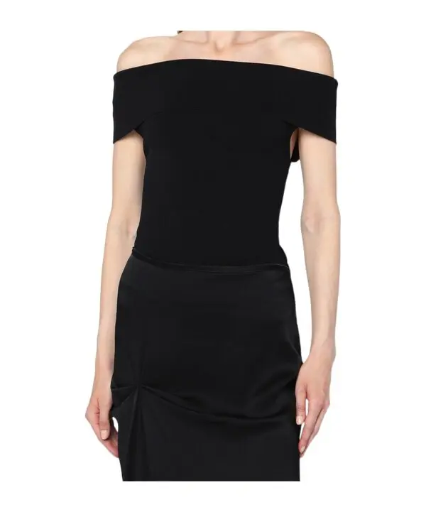 ANINE BING Off-shoulder Top With Logo Detail