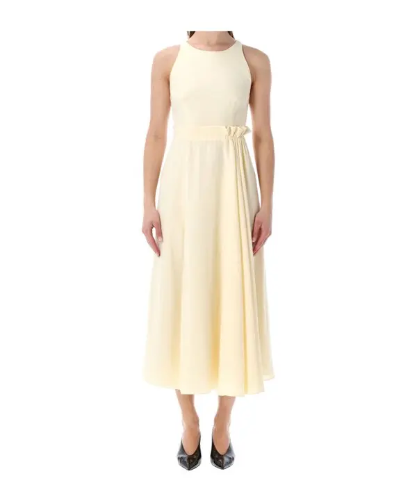 Givenchy Gathered Waist Midi Dress - Ivory