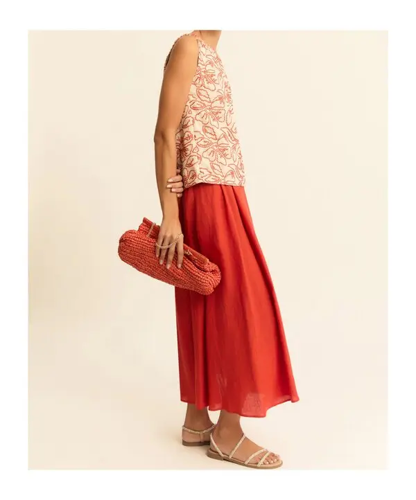 Marella Pleated Linen Skirt