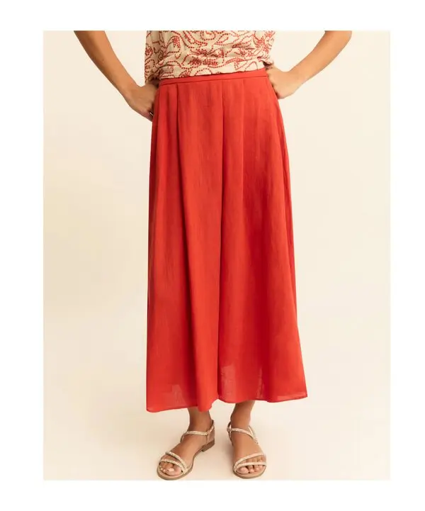 Marella Pleated Linen Skirt