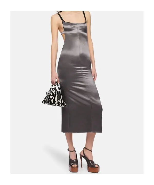 Attico Lace-trim Open-back Midi Dress