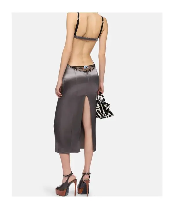 Attico Lace-trim Open-back Midi Dress