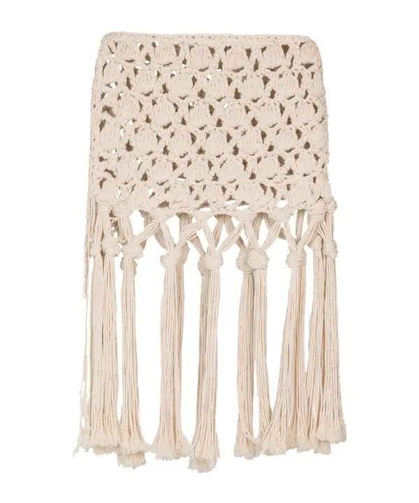 Balmain Crochet Tasseled Skirt