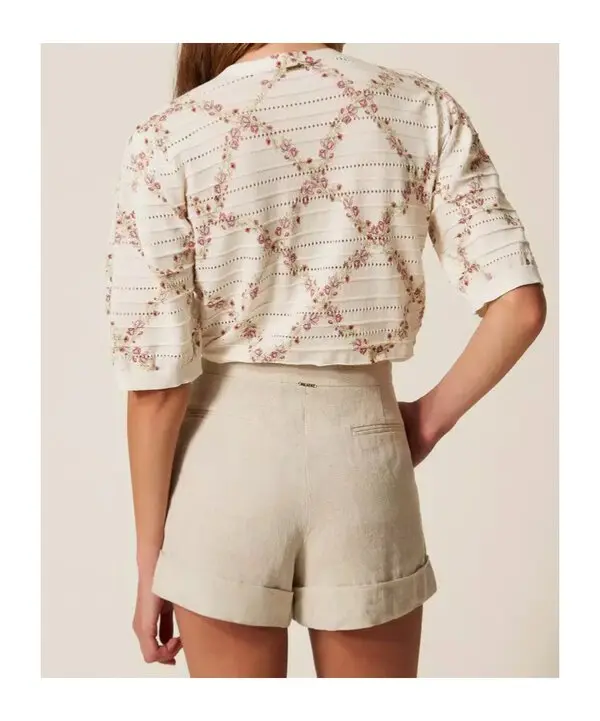 TWINSET Pleated Tailored Shorts - Nude