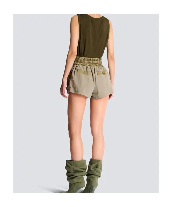 Balmain Twill Utility Shorts - Green