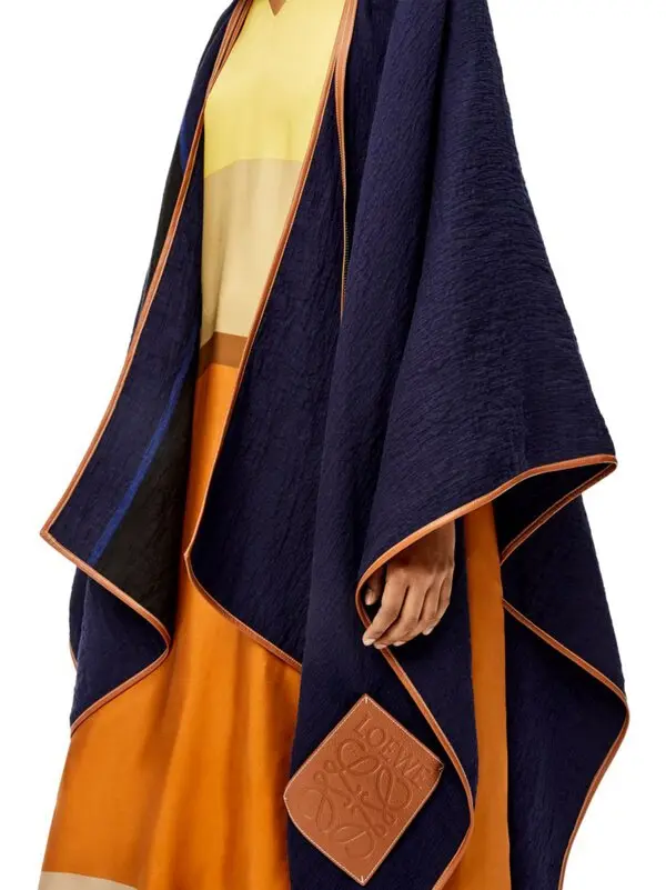 Loewe Striped Linen Blend Letter Cape