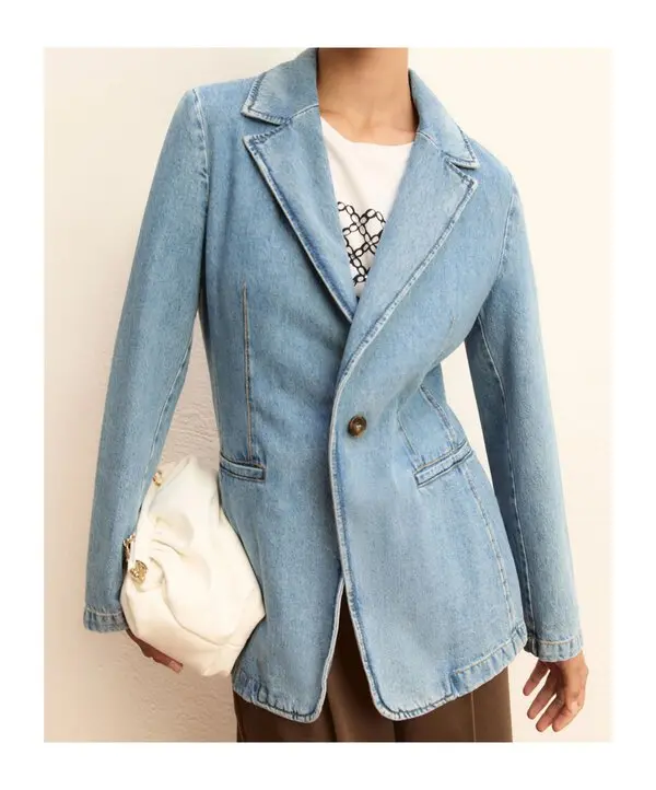 Marella Garment-dyed Denim Blazer