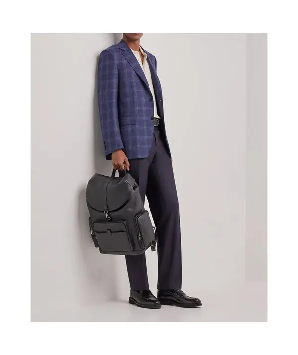 Canali Check Single-breasted Blazer - Blue