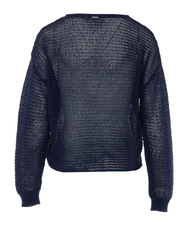 TWINSET Sheer Embroidered Knitted Sweater - Black