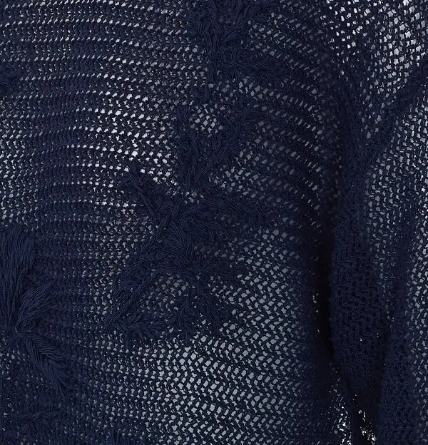 TWINSET Sheer Embroidered Knitted Sweater - Black