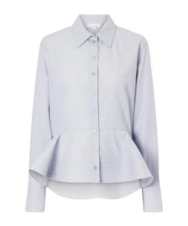 Stella McCartney Cotton Chambray Peplum Shirt - White