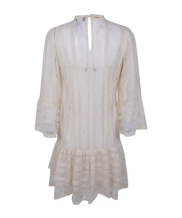 TWINSET Lace Ruffled Mini Dress
