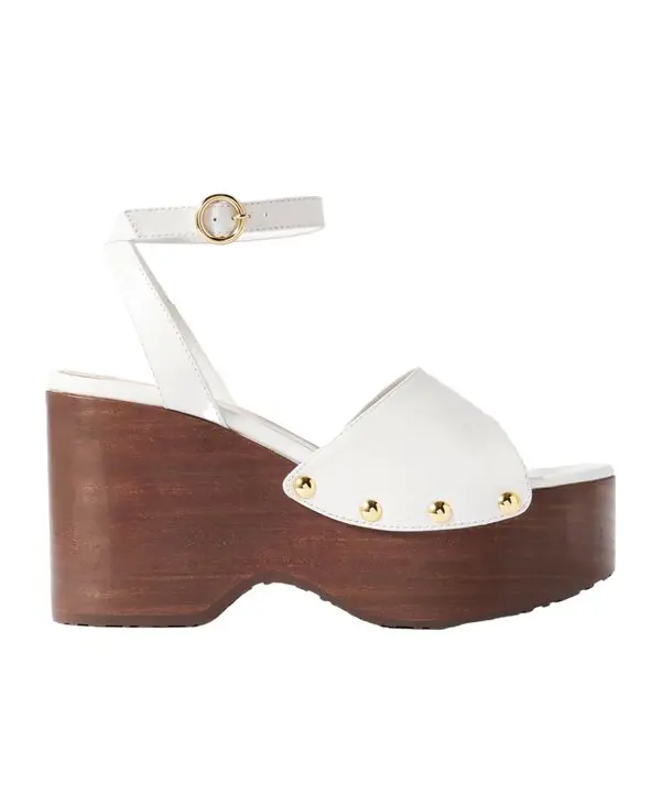 GIANVITO ROSSI Studded Leather Platform Sandals - Red