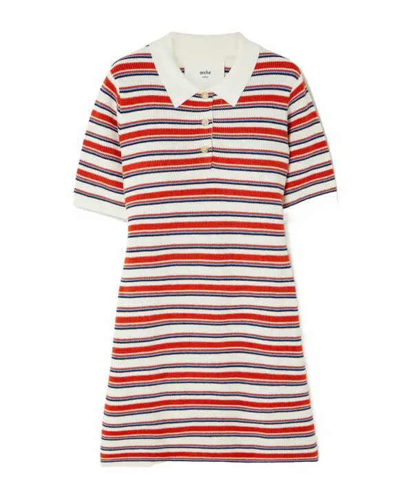 Arch4 Short Sleeve Striped Polo Dress