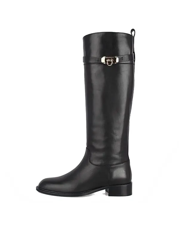FERRAGAMO Knee High Buckled Boots