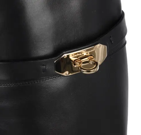 FERRAGAMO Knee High Buckled Boots
