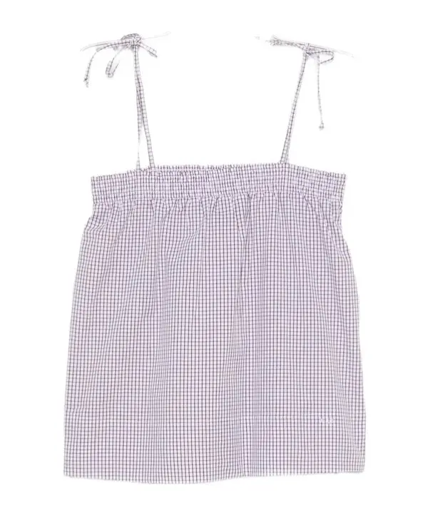A.p.c. Checked Top With Adjustable Straps - Purple
