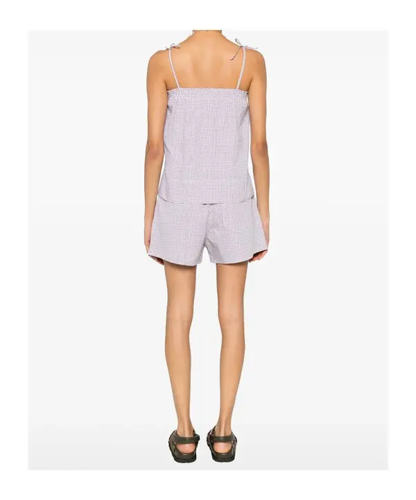 A.p.c. Gingham Tie-strap Top - Purple