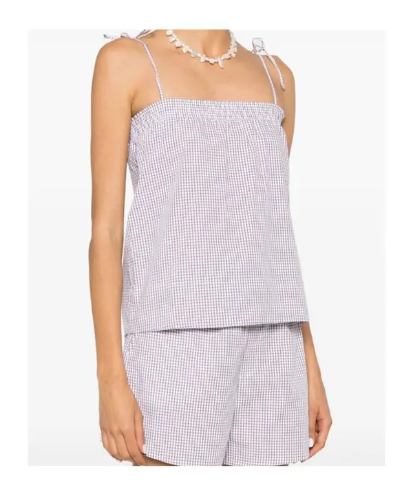 A.p.c. Gingham Tie-strap Top - Purple