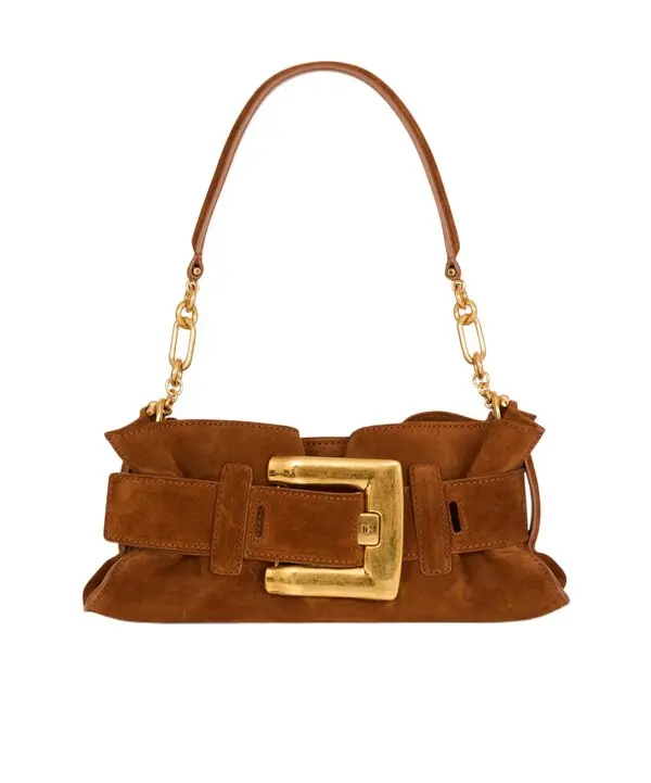 Balmain Anthem Mini Shoulder Bag - Brown