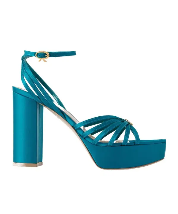 GIANVITO ROSSI Satin Platform Sandals With Embellishment