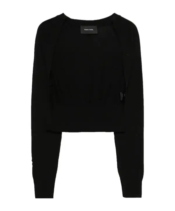 Simone Rocha Mercerised Cutout Sleeve Jumper