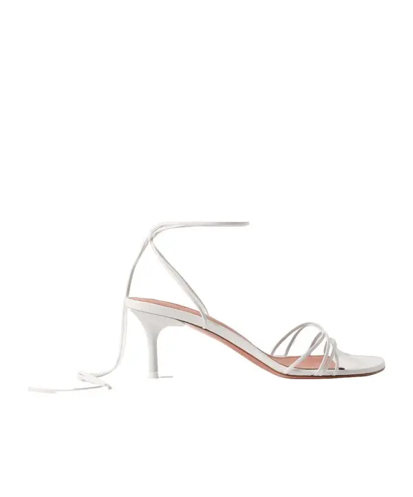 Amina Muaddi Strappy Sandals With Lace-up Ankle Ties