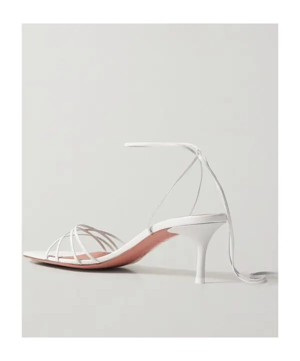 Amina Muaddi Strappy Sandals With Lace-up Ankle Ties