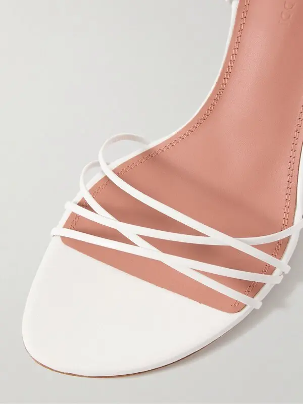 Amina Muaddi Strappy Sandals With Lace-up Ankle Ties