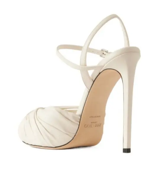 JIMMY CHOO Leather Sandals With Round Open Toe